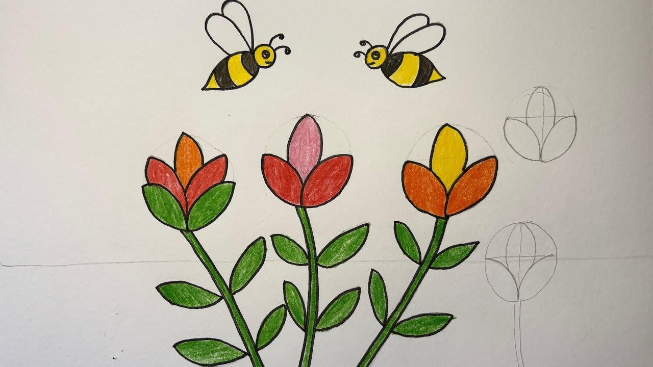 flower drawing#colors of life art studio# Tambaram #chennai - YouTube