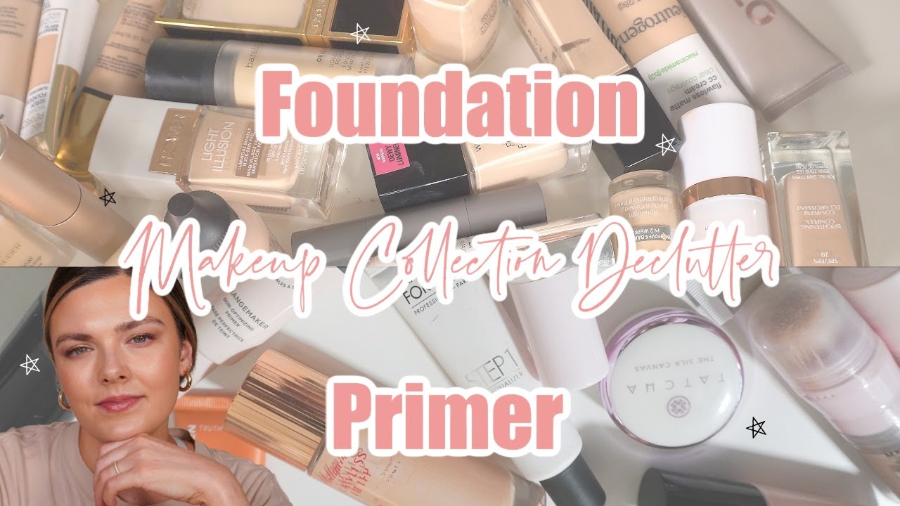 Decluttering My Makeup Collection! Primers & Foundations - YouTube