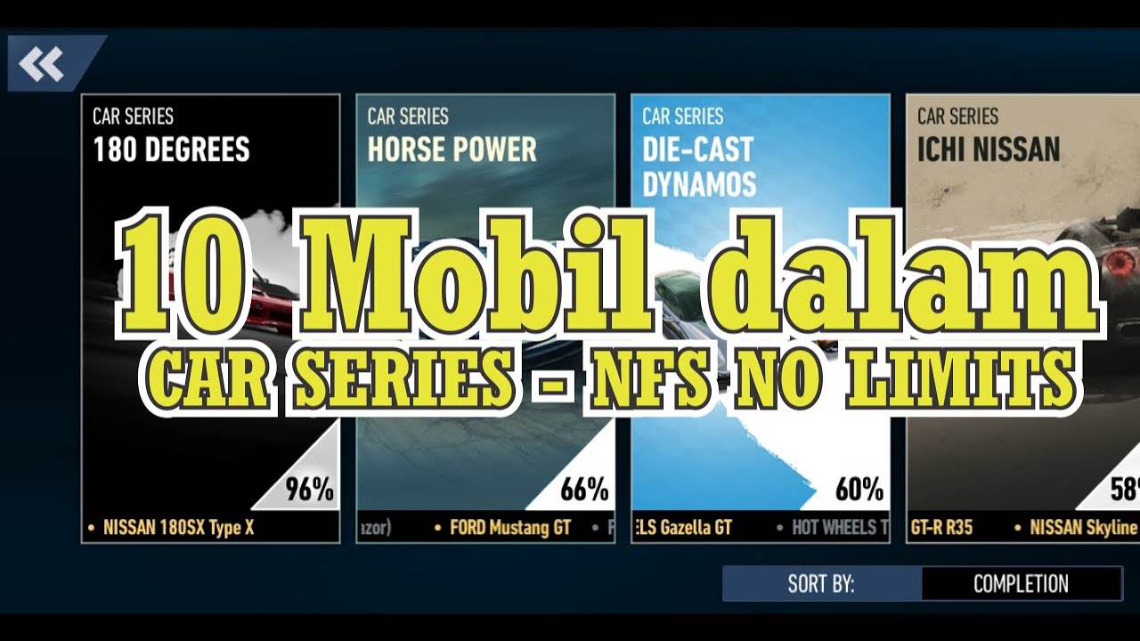 NFS No Limits | Garage View | 10 Mobil dalam Car Series - YouTube