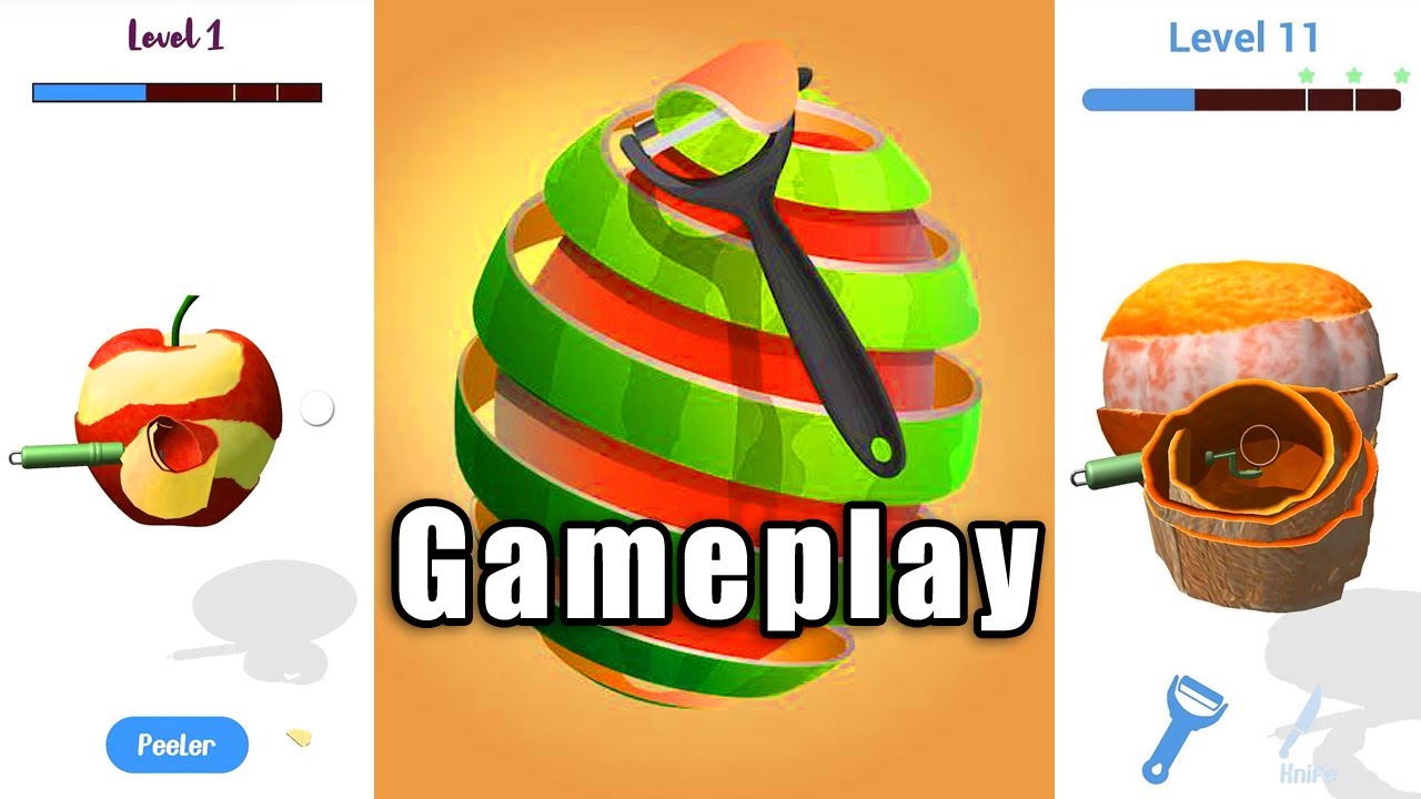 Satisfying I peel good gameplay 🍏🔪 All levels android,ios game 🎮 Oddly ...