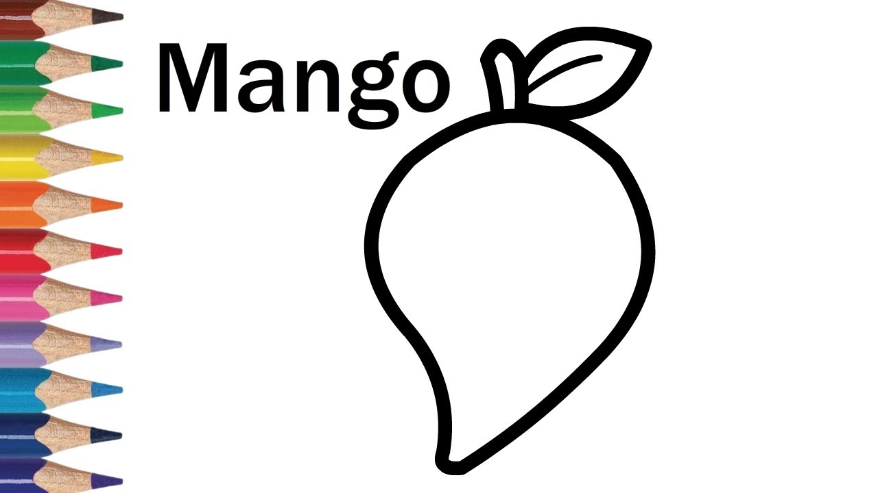 How To Draw Mango | Mango Drawing and Coloring | Mango Drawing For Kids ...