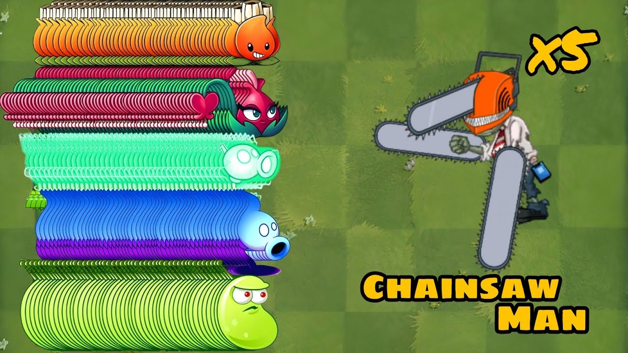 Chainsaw Man Zombie Vs. 5 Power Up Plants / Plants Vs. Zombies 2 - YouTube