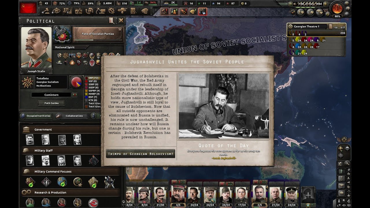 Hoi4 A2Z! Georgia SSR into Great Transcaucasia into Soviet Union, Uncle ...