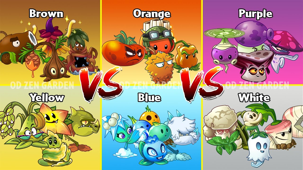 PVZ 2 6 Color Team 4 Plant Vs Huge Wave Zombie -Team Brown - Orange ...