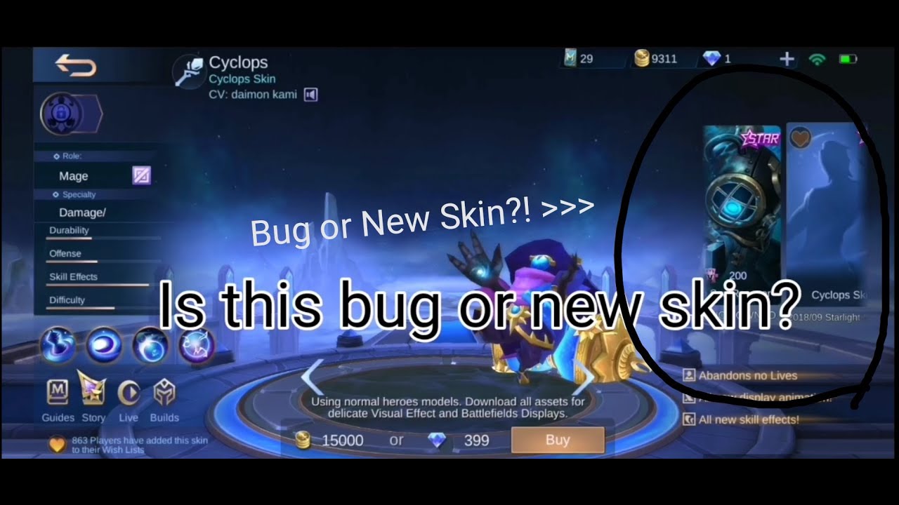 Cyclops 2 Starlight skin bug?! | Mobile Legend Bang Bang - YouTube