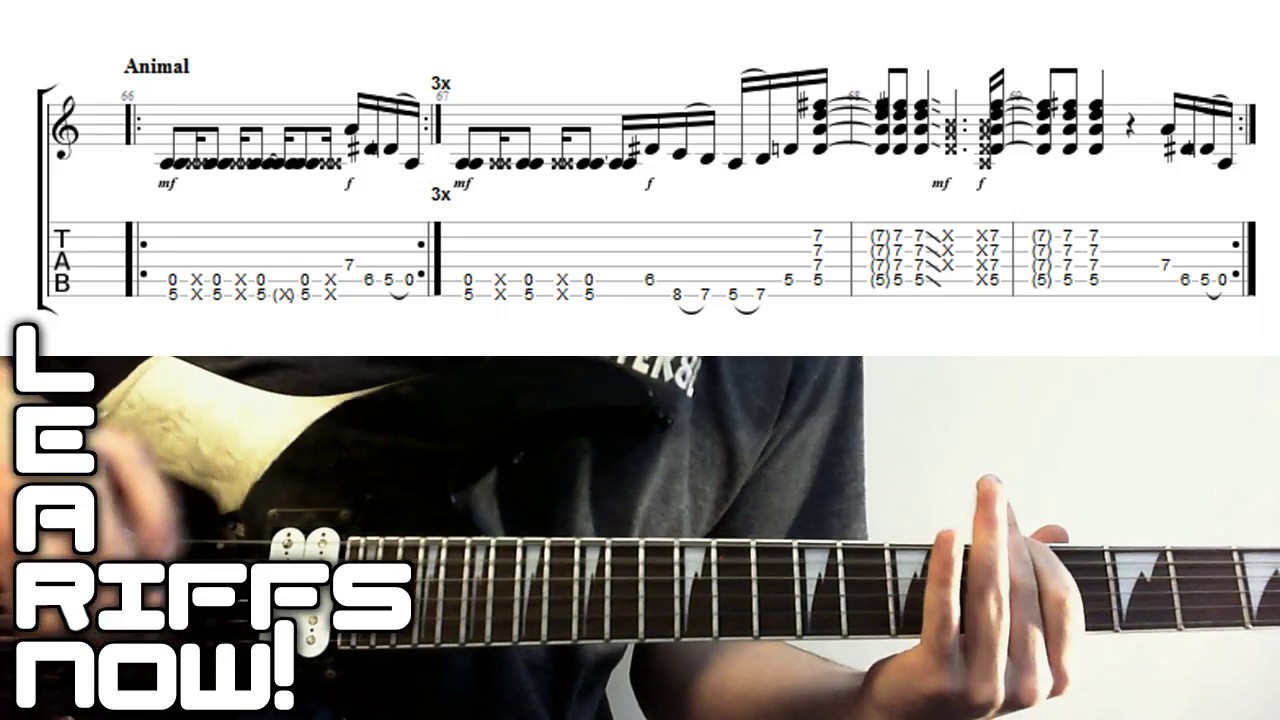 Animal Pearl Jam Guitar Lesson Tab Intro Riff - YouTube