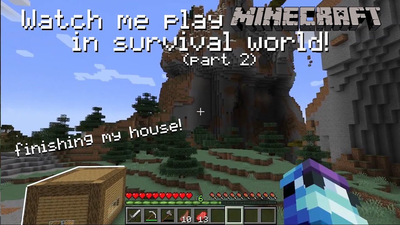 Watch me play Minecraft in survival world PART 2! - YouTube