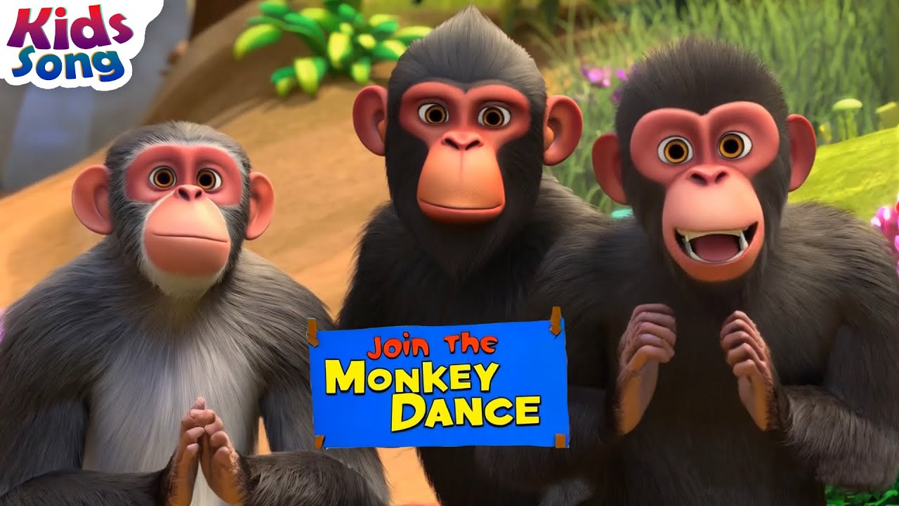 Monkey Dance Fun Kids Song with Dancing Monkeys 🐒Fun Jungle Song for ...