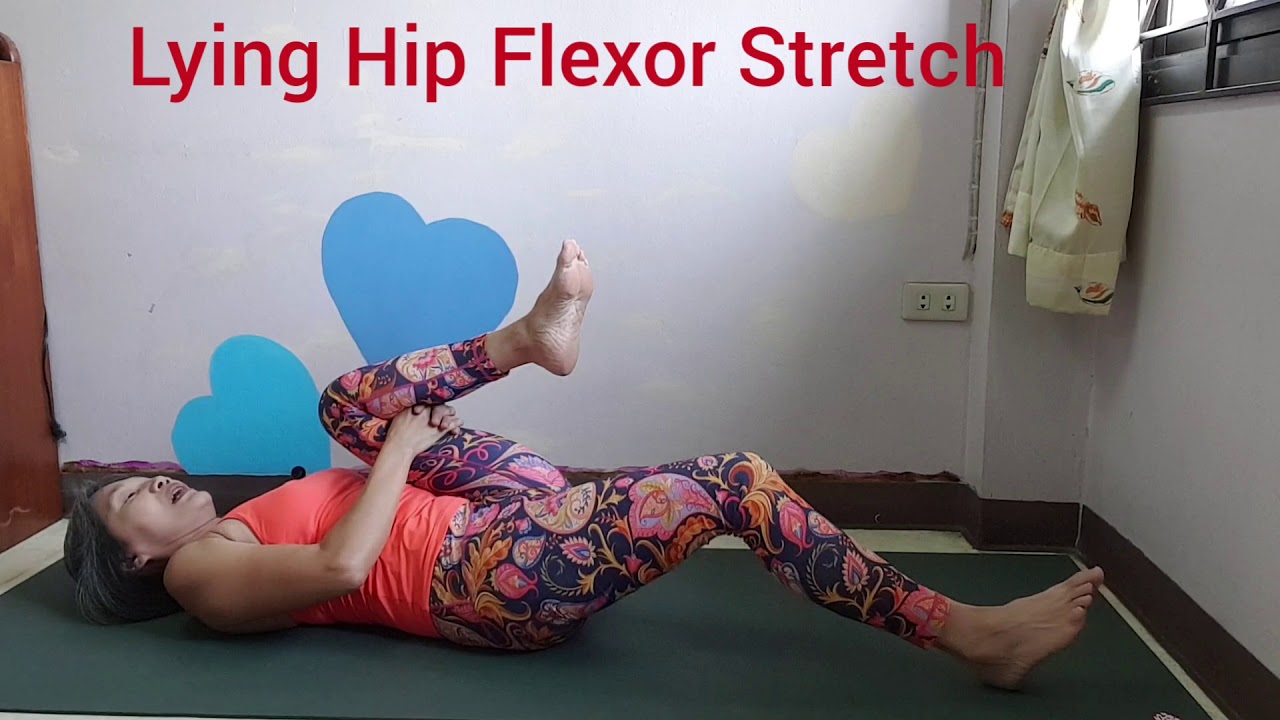 Lying Hip Flexor Stretch - YouTube