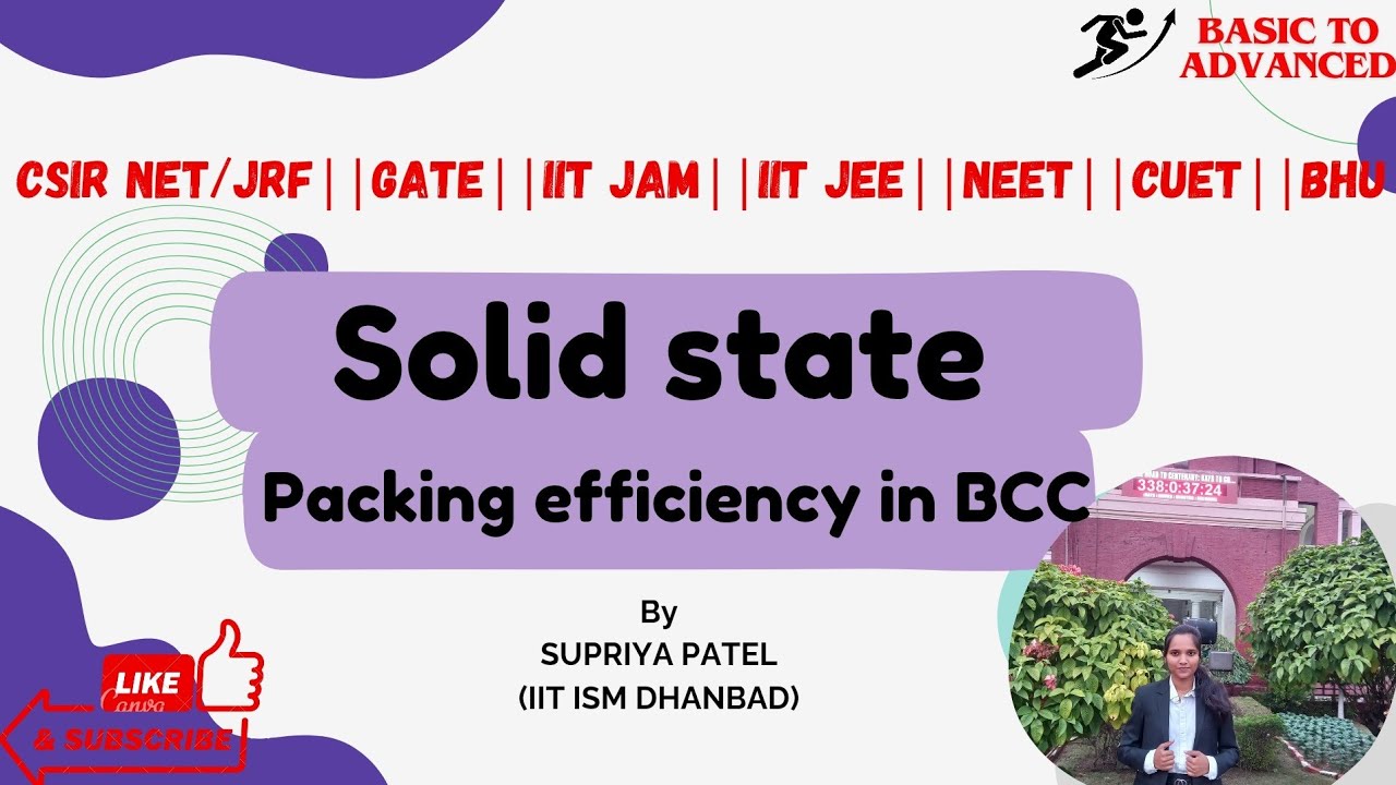 Solid state chemistry- Packing efficiency calculation in BCC unit cell ...