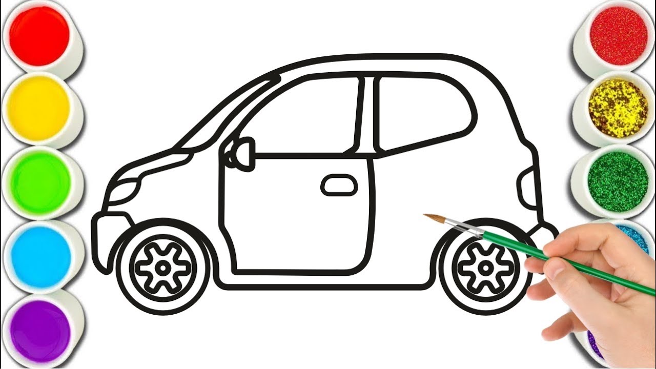 How to Draw Car Drawing, Painting and Coloring for Kids and Toddlers # ...