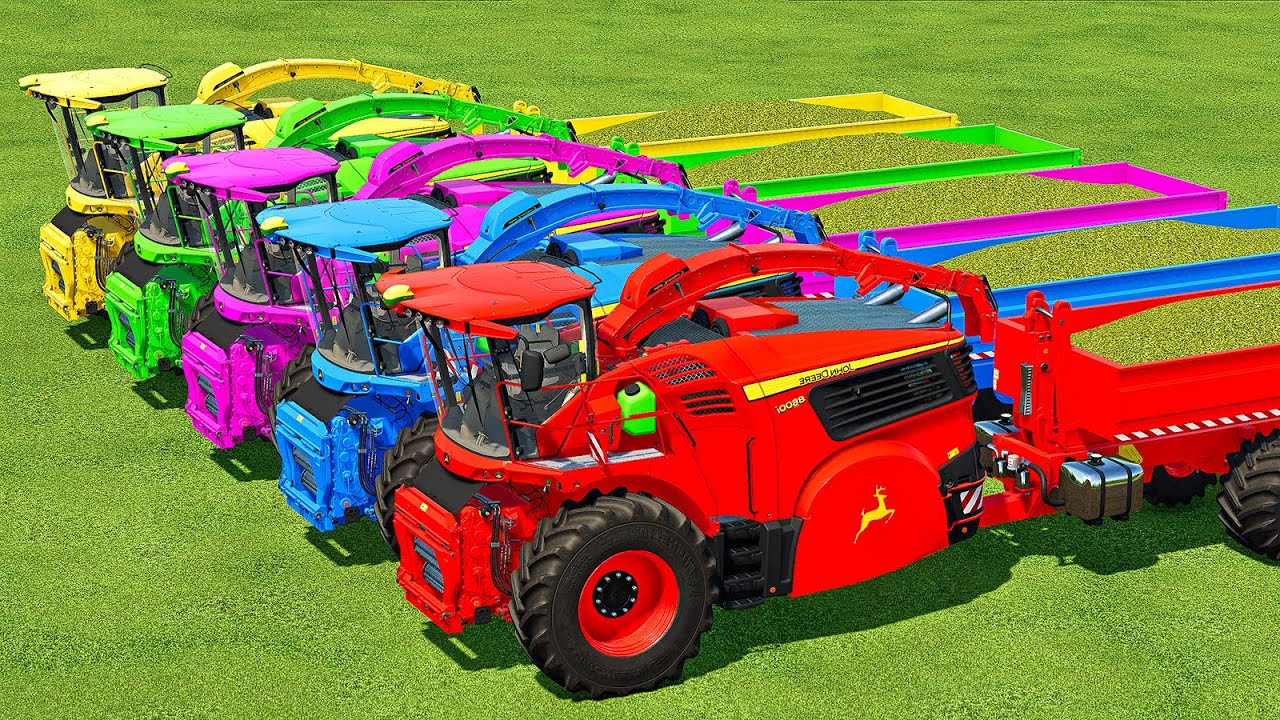 MAKE & TRANSPORT CHAFF WITH MAN & JOHN DEERE FORAGE HARVESTERS ...