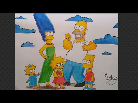 simpsons family artwork|how to draw simpaons|time lapse simsons drawing ...