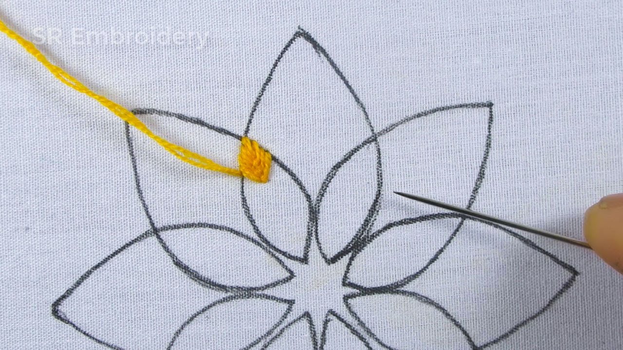 Hand Embroidery Amazing Needle Work Flower Design With Easy Following ...