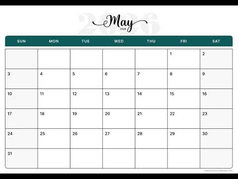 Printable May 2026 Calendar (US) | A4 & Letter Size | May 2026 Calendar Printable | Free PDF
