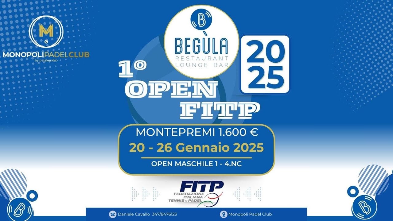 Finale Tabellone 1'-2' fascia 1' OPEN BEGULA 2025 - YouTube