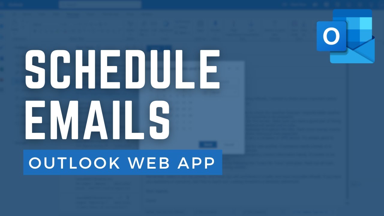 How to schedule emails in Microsoft 365 Outlook Web App (2024) - YouTube