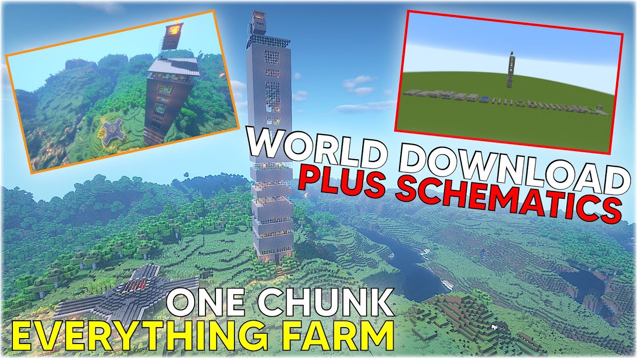 "Minecraft Everything Farm in One Chunk" Modular Customisable Farms ...