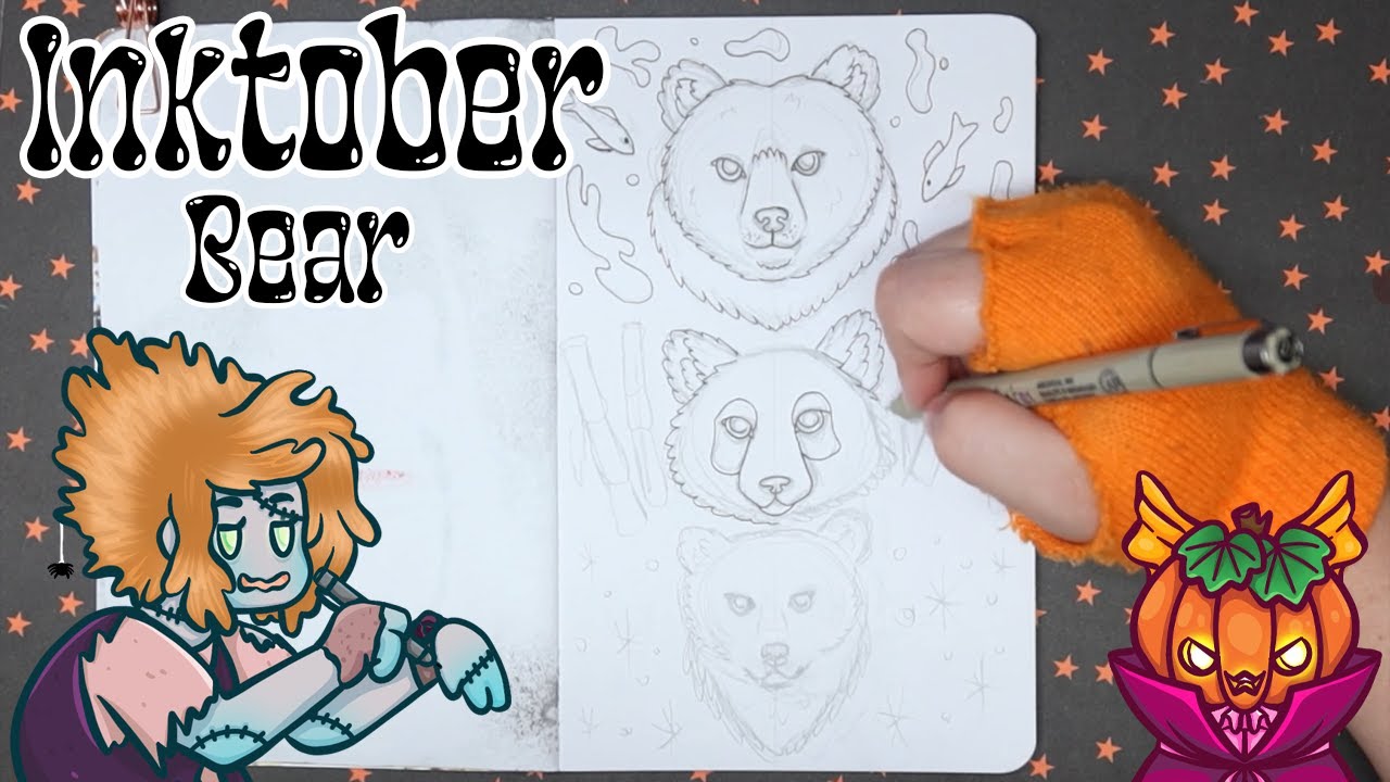 Inktober/Calmtober - Bear - YouTube