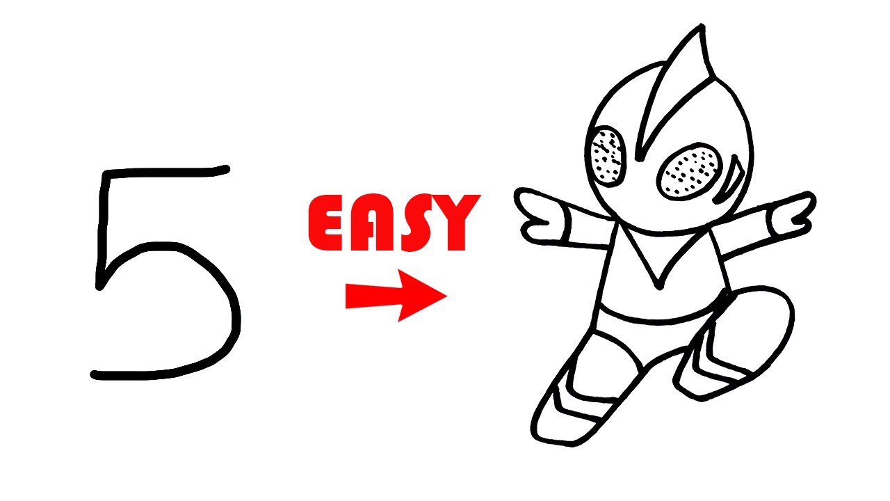 How To Draw a Cartoon Power Rangers With Number 5 Easy - YouTube