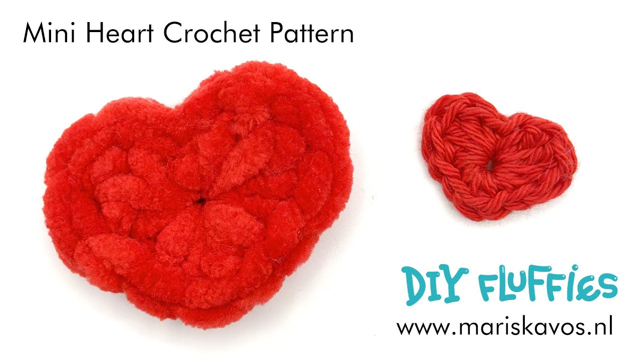 Mini heart crochet pattern - Easy tutorial for beginners English - YouTube