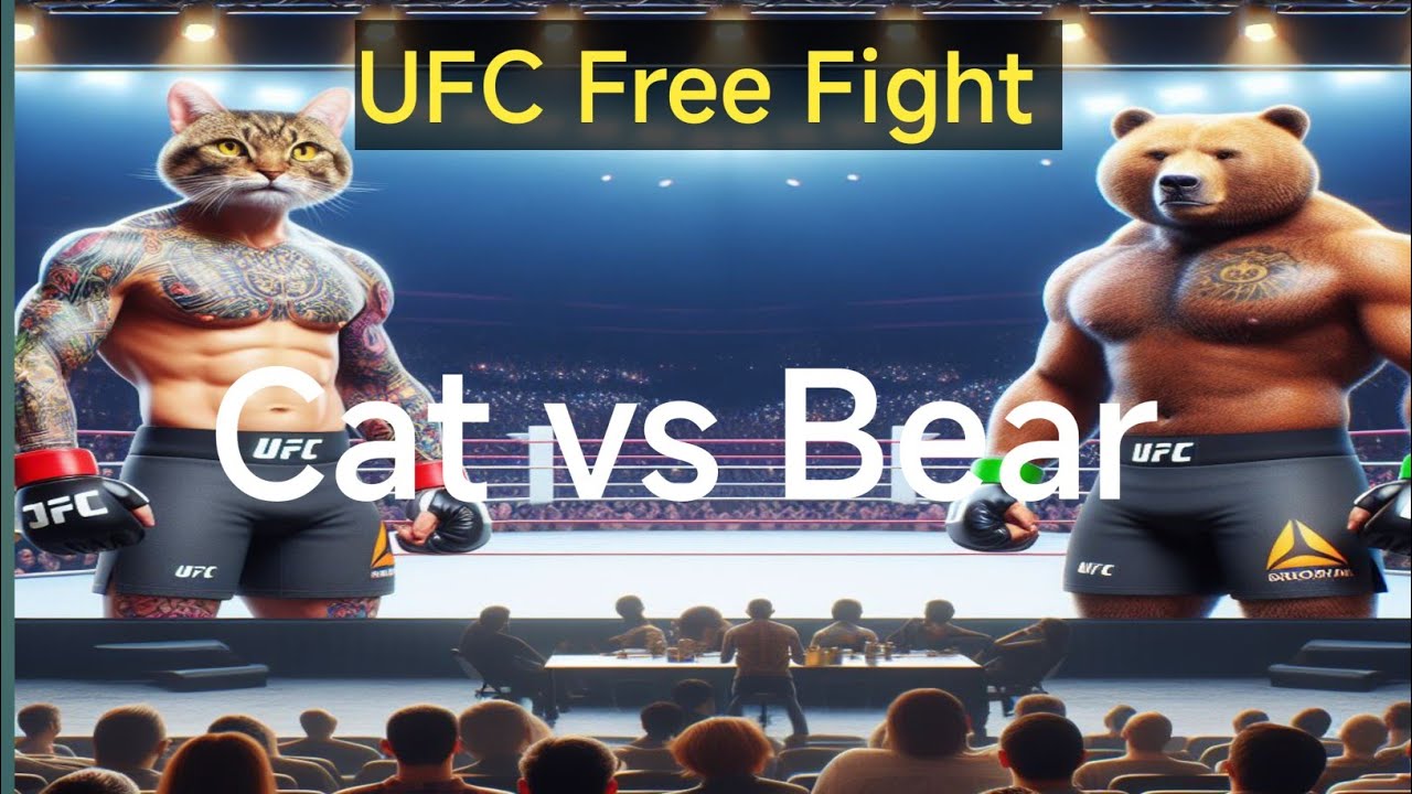 Big fight for the UFC heavyweight title: cat vs bear🐈#ai #cats #aicat # ...