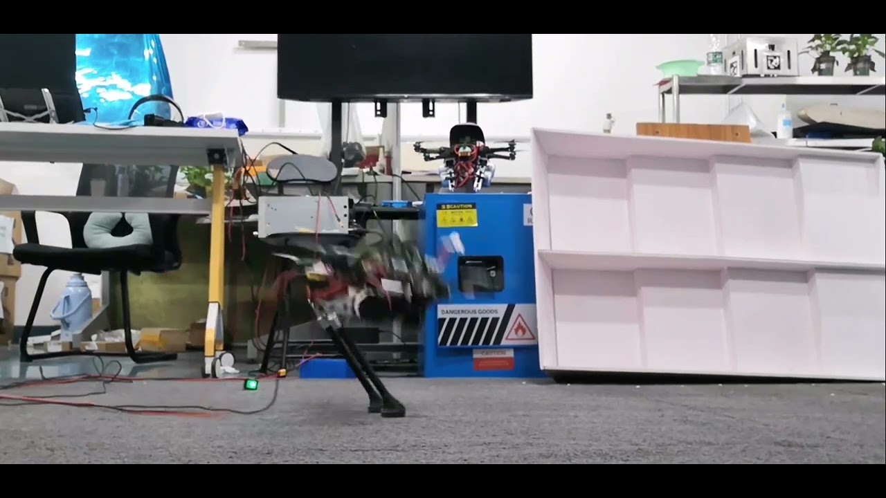 A bipedal robot continuously jumps with the assistance of rotors - YouTube