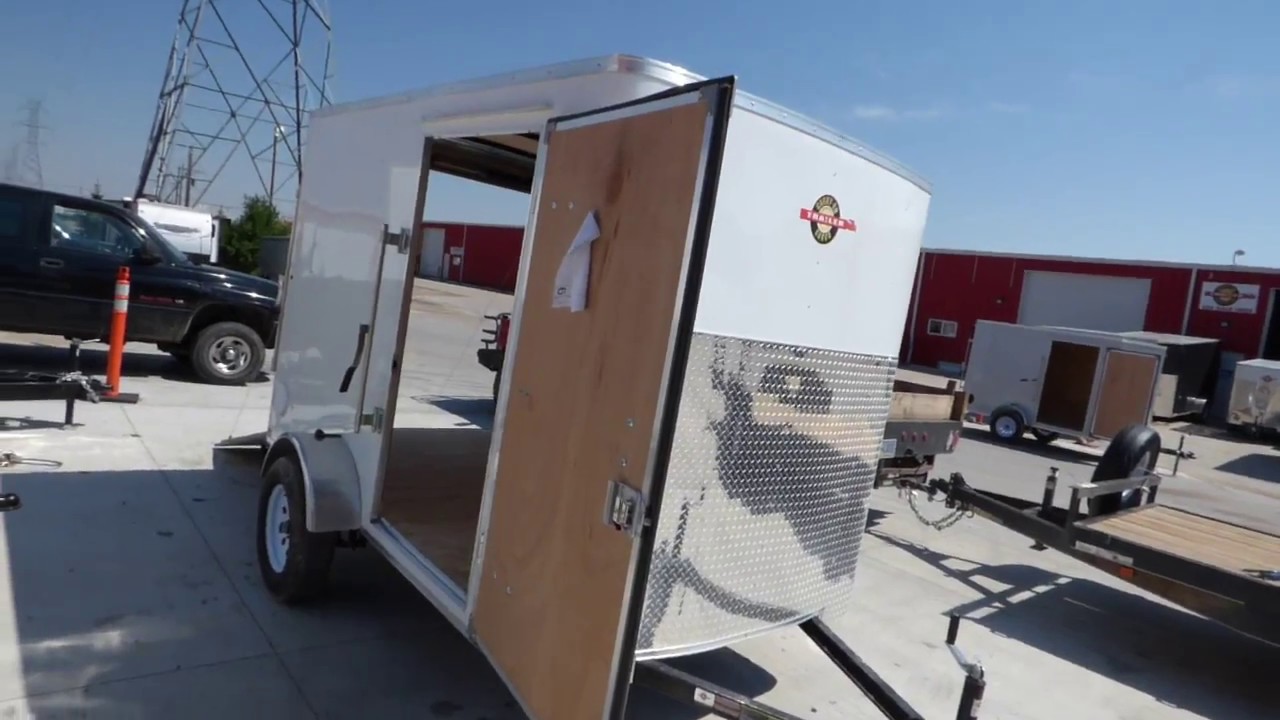6x10 Standard Front Enclosed Cargo Trailer - - YouTube