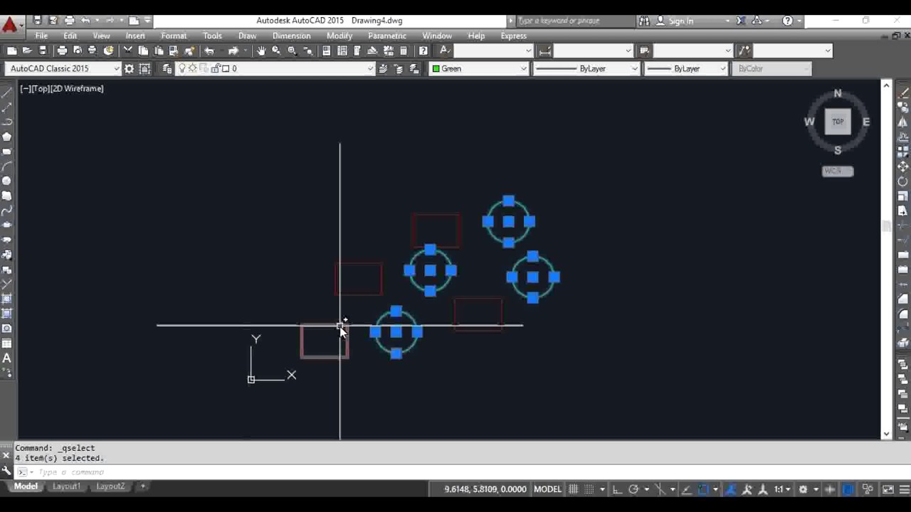 selection by color autocad, quick slection - YouTube