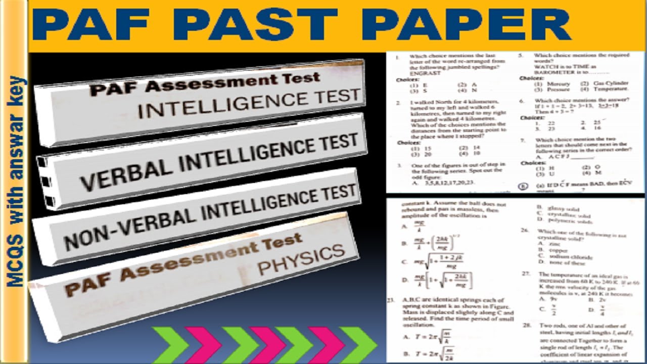 Past Paper PAF | Intelligence and PHY test | Verbal and Non-Verbal |Old ...