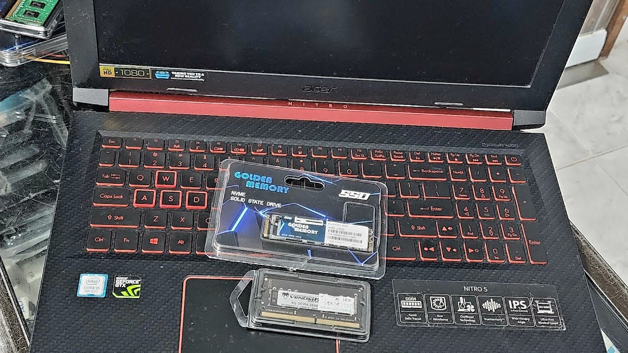 Cara pasang ssd nvme golden memory 256gb di laptop acer nitro 5 an515 ...