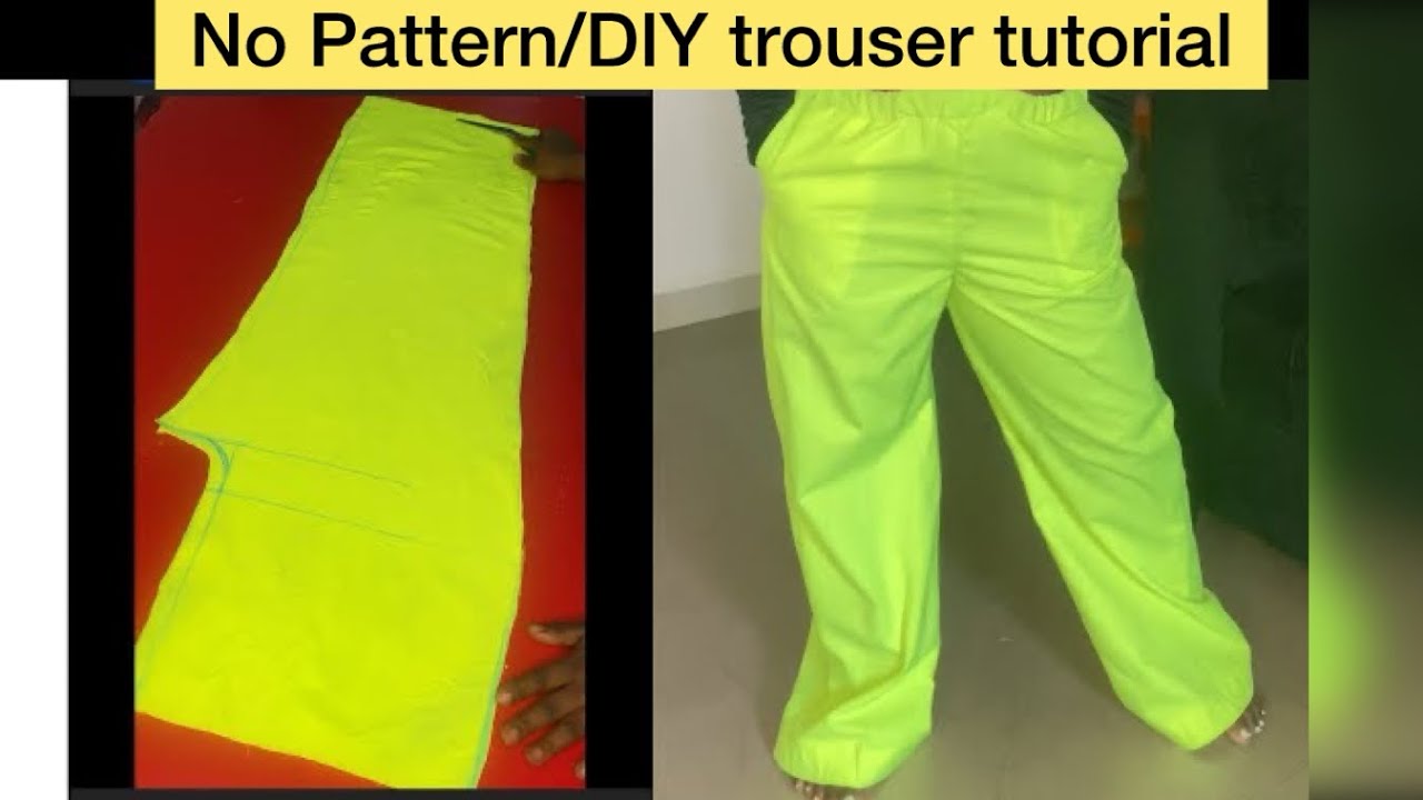 No Pattern! Easy DIY loose fit pants tutorial/ step by step beginner ...