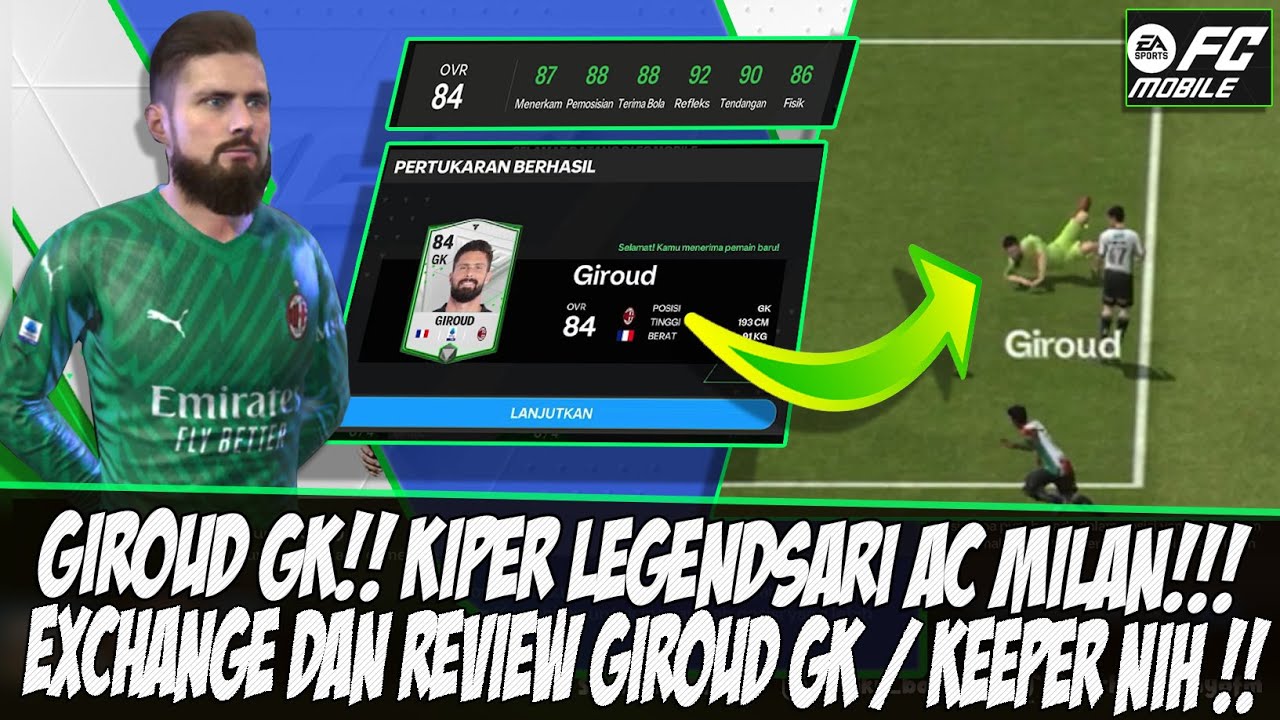 📌GIROUD GK!! GAS EXCHANGE & REVIEW GAMEPLAY GIROUD GK / KIPER EA SPORT ...