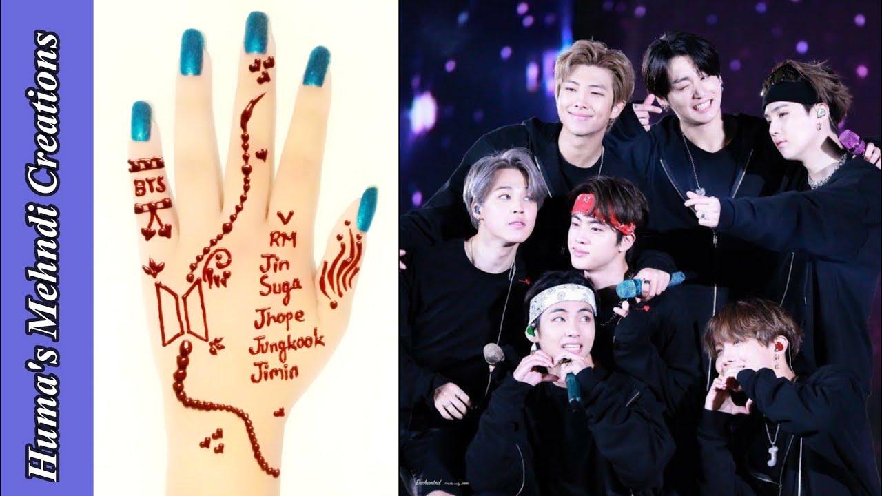 Bts Mehndi Design Easy | Mehndi Design Simple | Bts Henna Mehndi Design ...