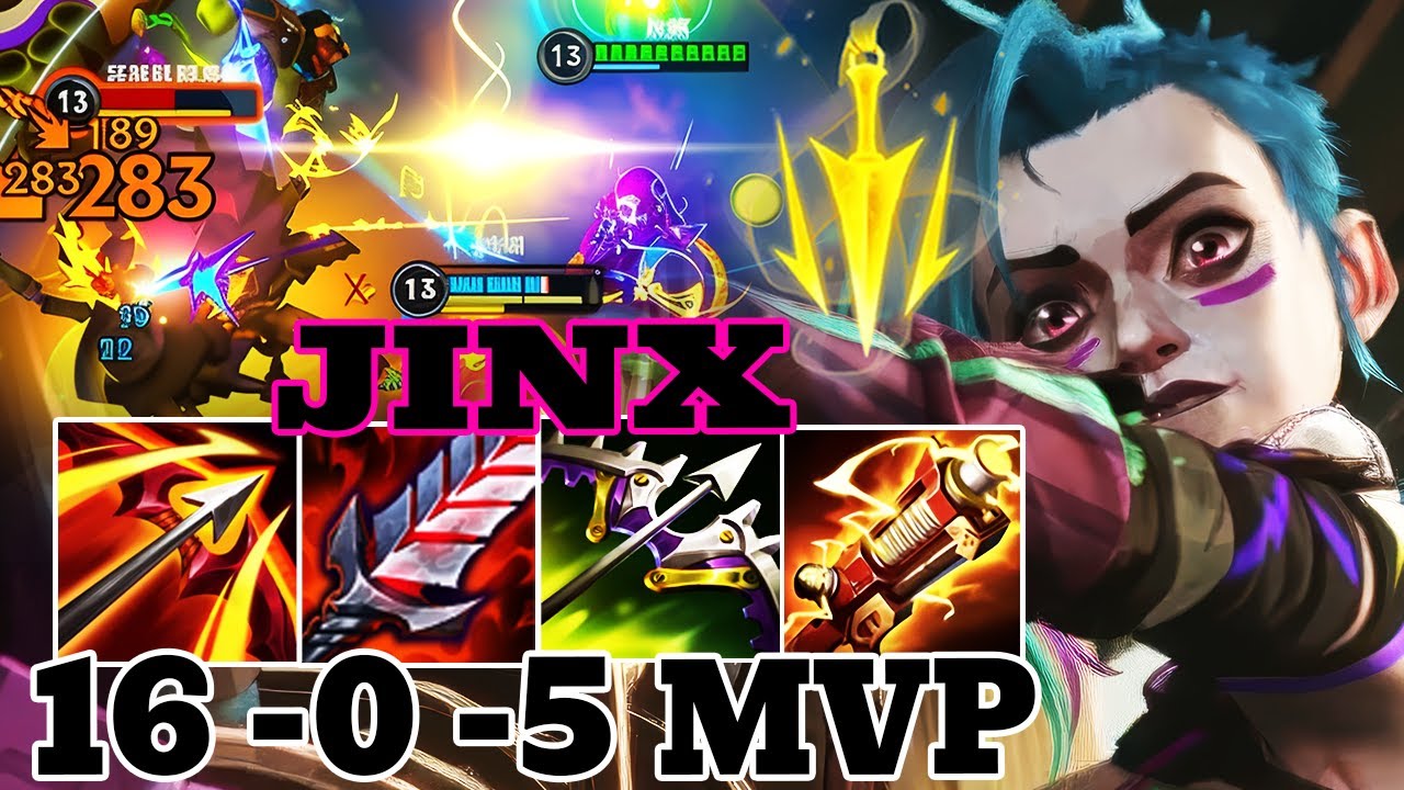 WILD RIFT JINX ADC GAMEPLAY | 16 -0 -5 MVP | JINX BUILD RUNES - YouTube