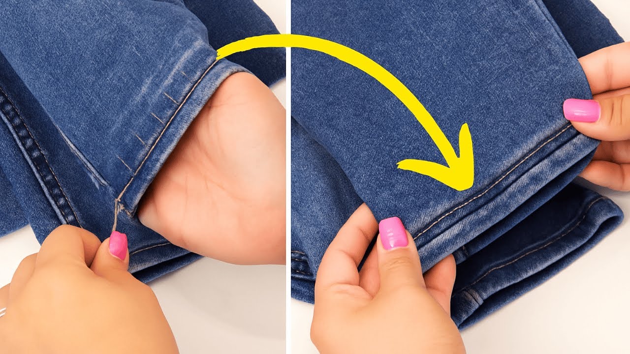 Shorten pant legs in 2 minutes. No sewing machine or cutting needed ...