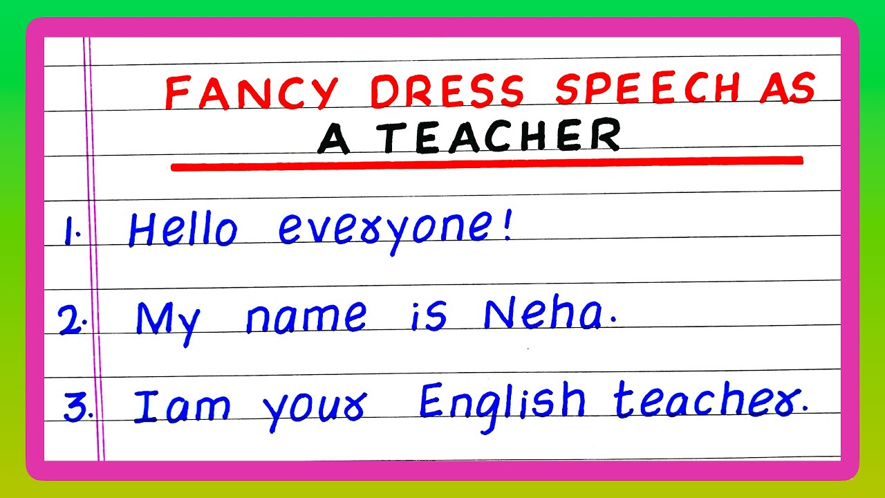 Speech as Teacher | Fancy Dress Competition | Fancy Dress Speech as ...