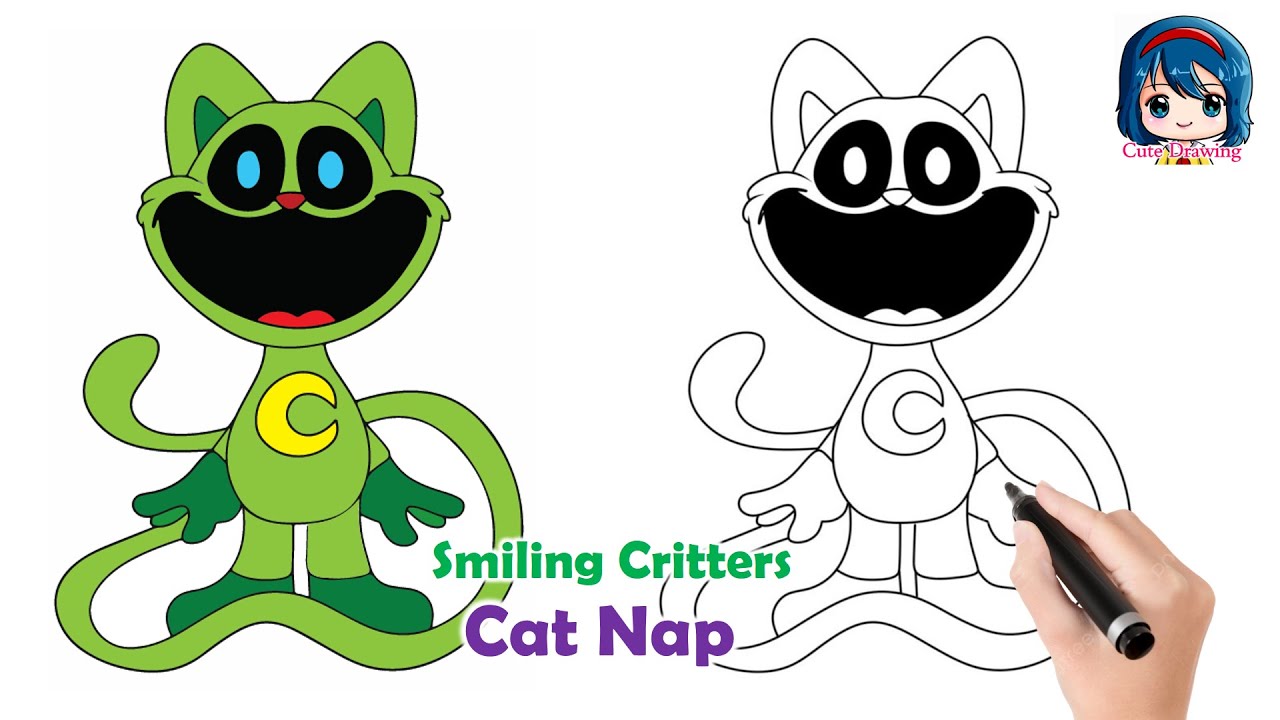 How to Draw A Cat Nap From Smiling Critters, Drawing for kids | Poppy ...