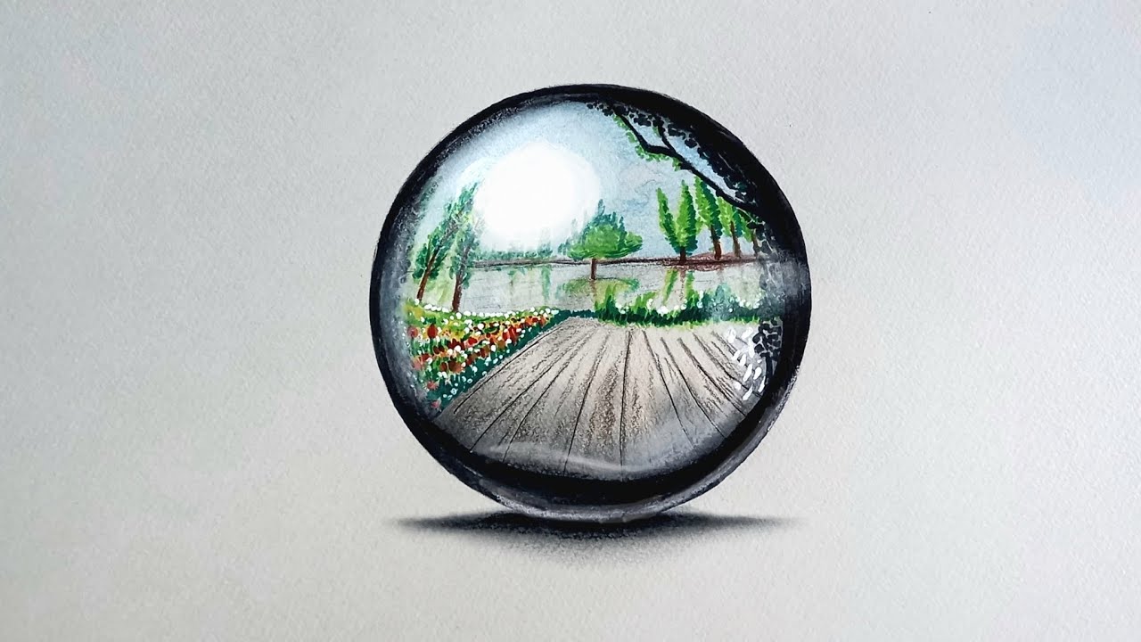 How to draw Metallic ball with reflection #3dart #realisticdrawing # ...