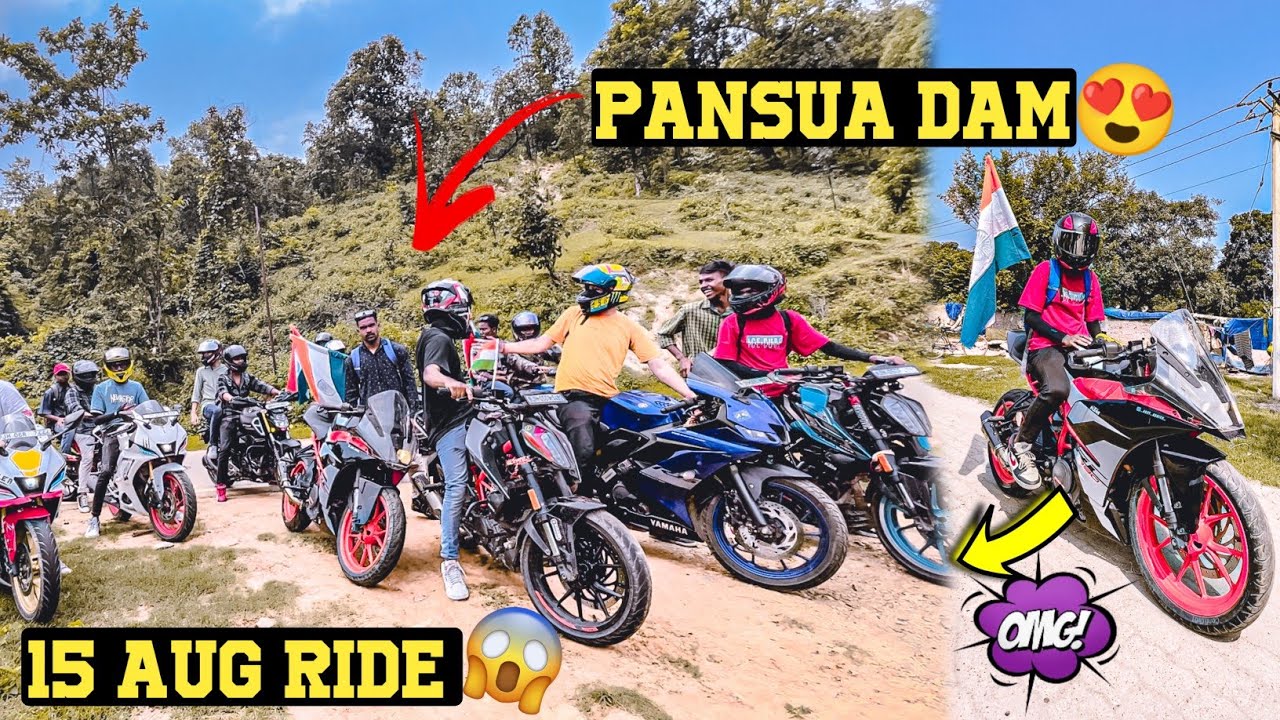 15th Aug Ride 🇮🇳| To Pansua Dam😍 | Group Ride🏍️ | 2023 - YouTube