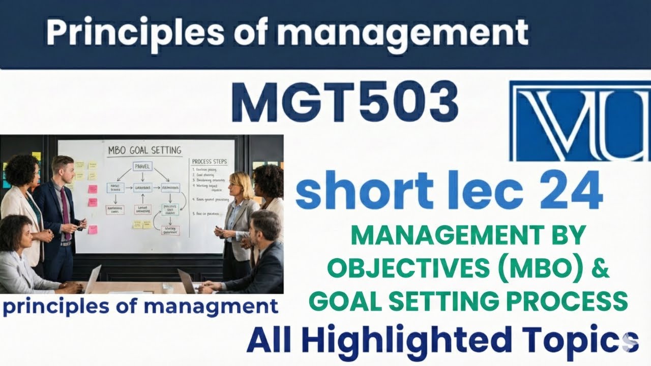 MGT503 Short Lecture 24 | Management by Objectives (MBO) & Goal Setting ...