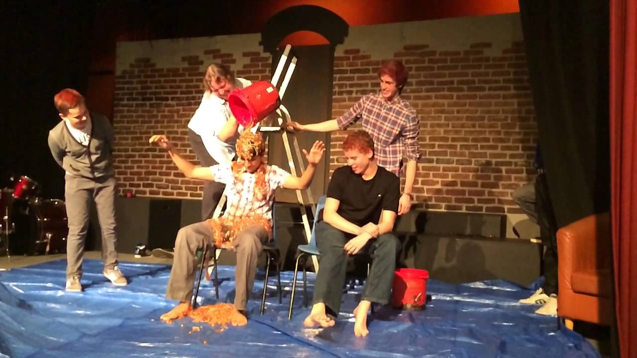 Muhayman Javaid getting gunged charity week Slow Motion - YouTube