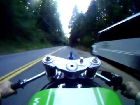 custom hand built kawasaki triple test ride - YouTube