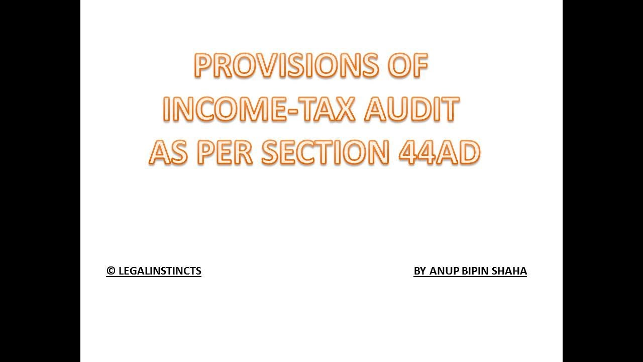 Provisions of Audit as per section 44AD - YouTube