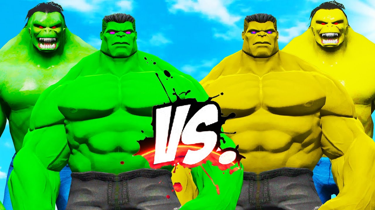 GREEN HULK DUO VS YELLOW HULK DUO - EPIC SUPERHEROES WAR - YouTube
