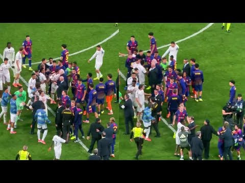 Real Madrid vs Barcelona Players Huge Fight After Full Time | Real Madrid Vs Barcelona Fight
