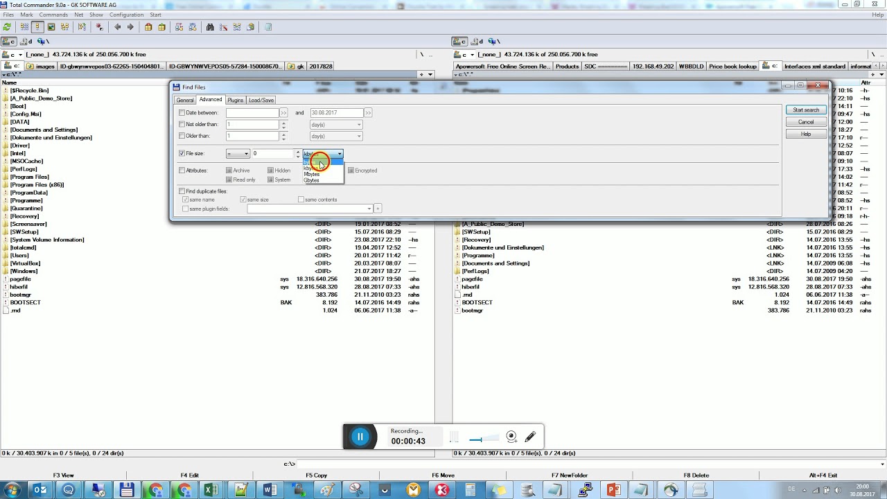 How to find zero byte files in Total Commander - YouTube