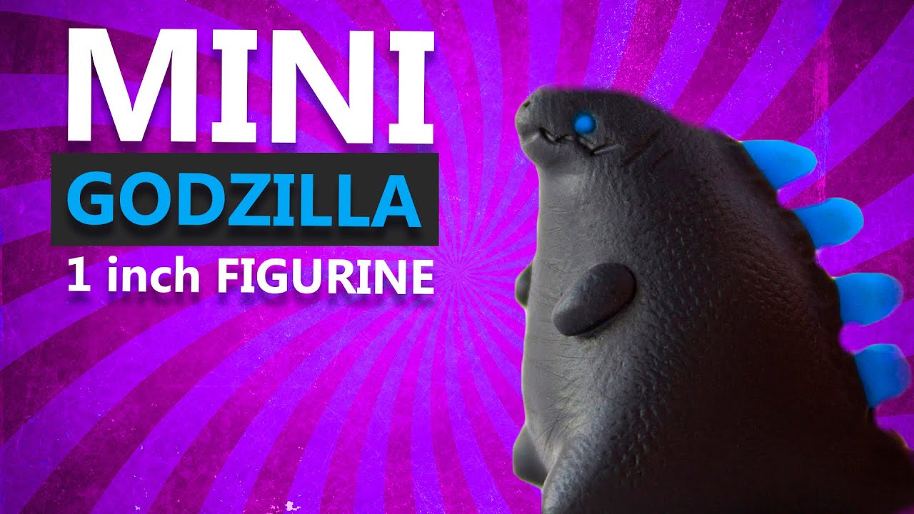Tiny figurine Godzilla | handmade miniature made of polymer clay - YouTube