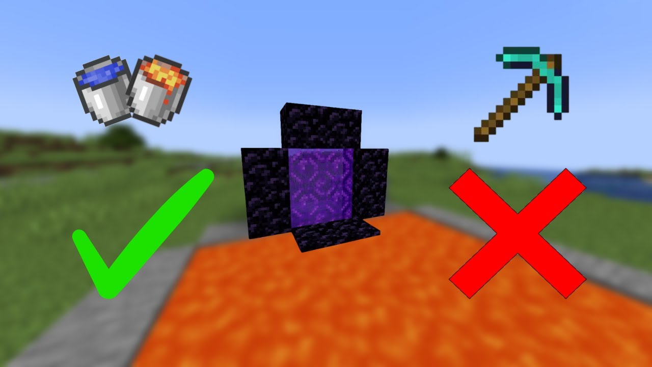How to Build a Nether Portal with just ONE Bucket! | Minecraft Tutorial ...