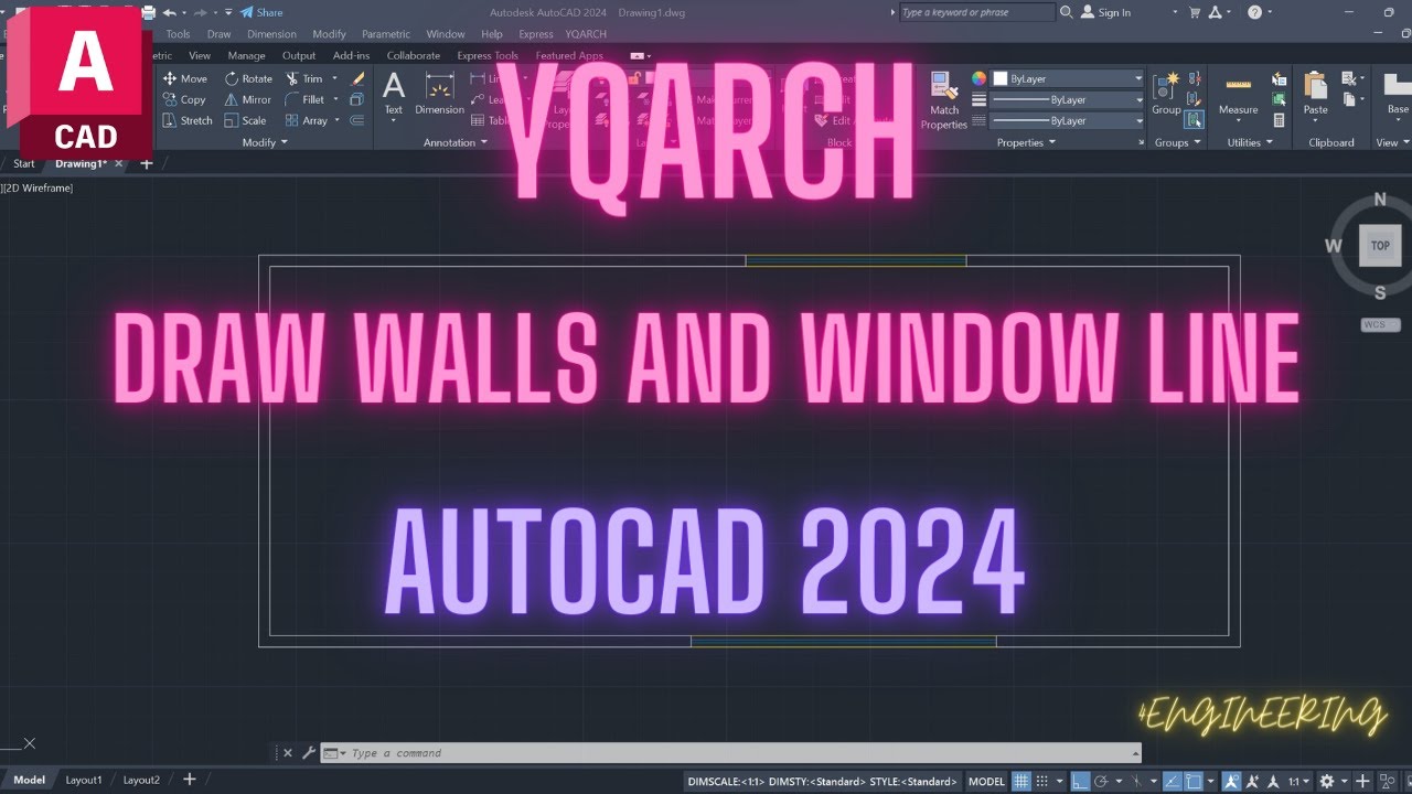 YQArch-Draw walls and Window Line - YouTube